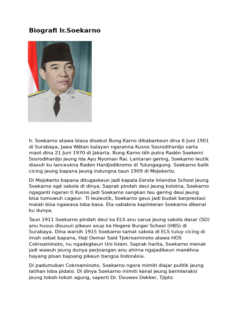 Biografi Ir - Soekarno | PDF