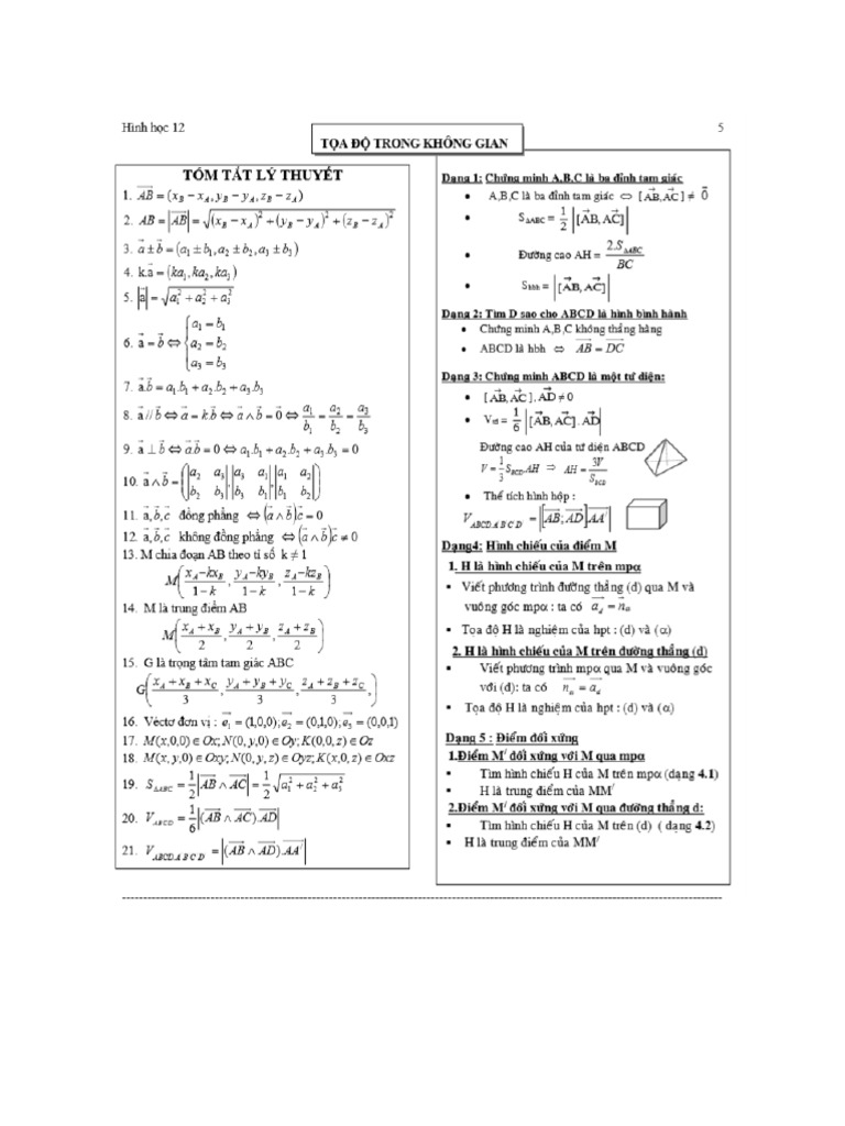 Tom Tat Cong Thuc Hinh Hoc | PDF