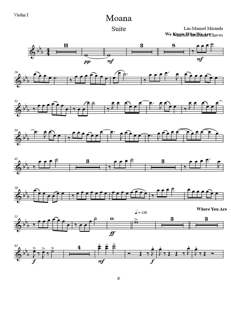 Moana - Violin I | PDF