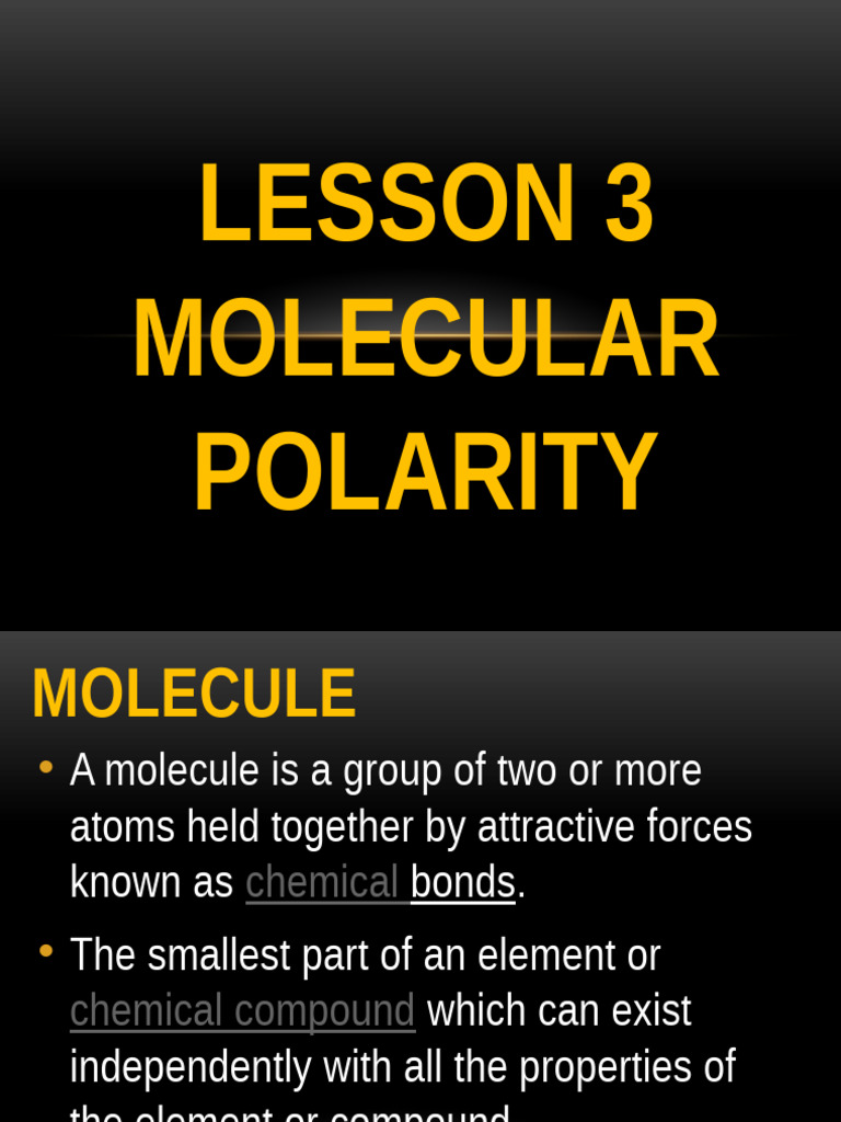 Understanding Molecular Polarity | PDF | Chemical Compounds | Chemical ...