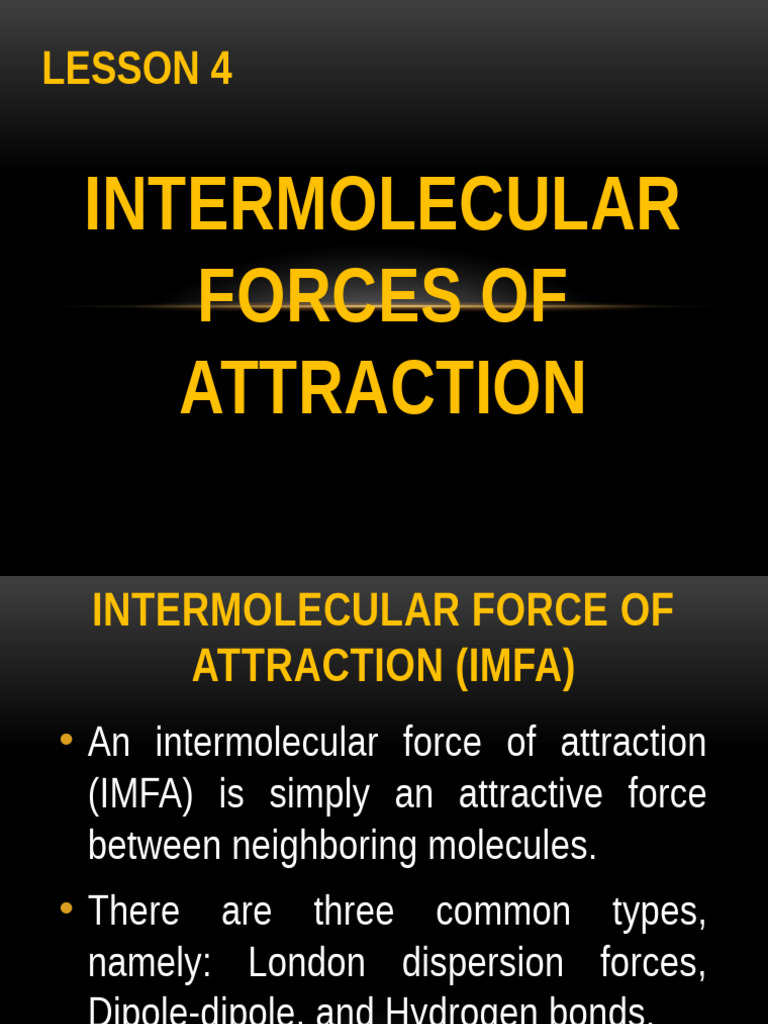 L4 - Intermolecular Forces of Attraction | PDF