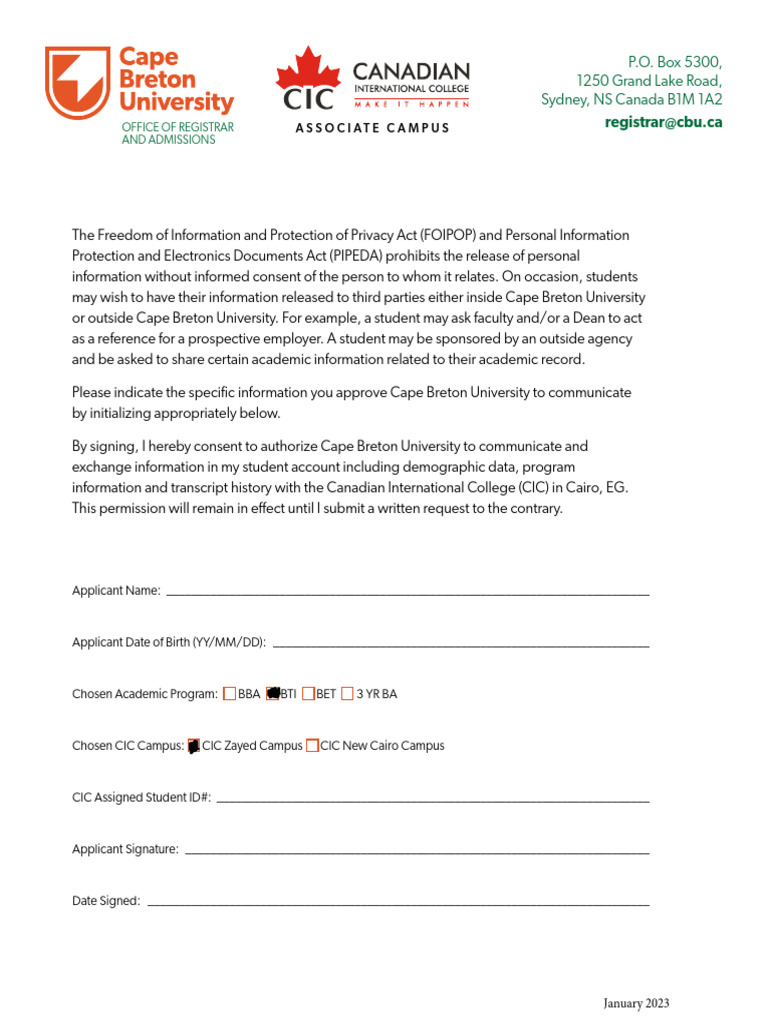 Consent for Information Release Form | PDF