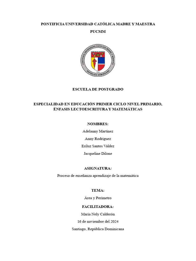 Tarea Area y Perimetro | PDF