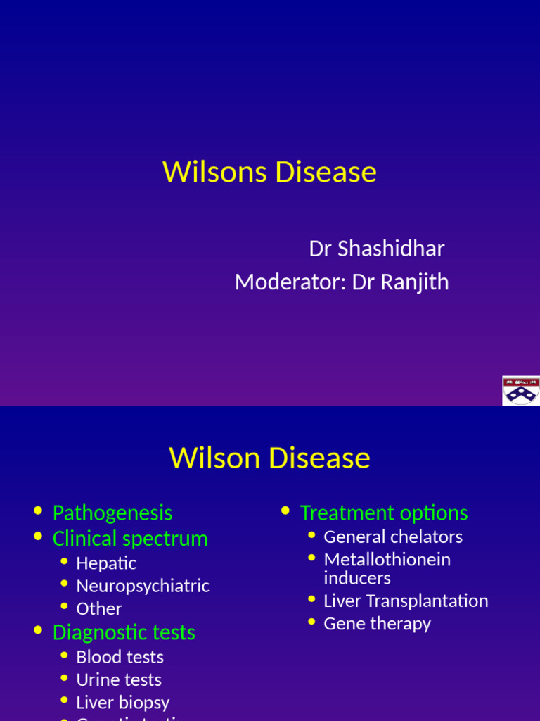 Wilson Disease: Diagnosis and Treatment Options | PDF | Human Diseases ...