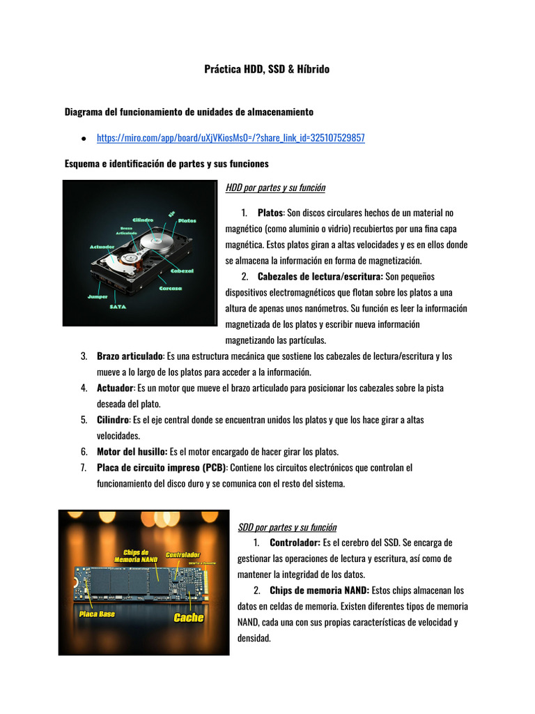 PRACTICA_ HDD, SDD & HIBRIDO | PDF | Disco duro | Unidad de estado sólido
