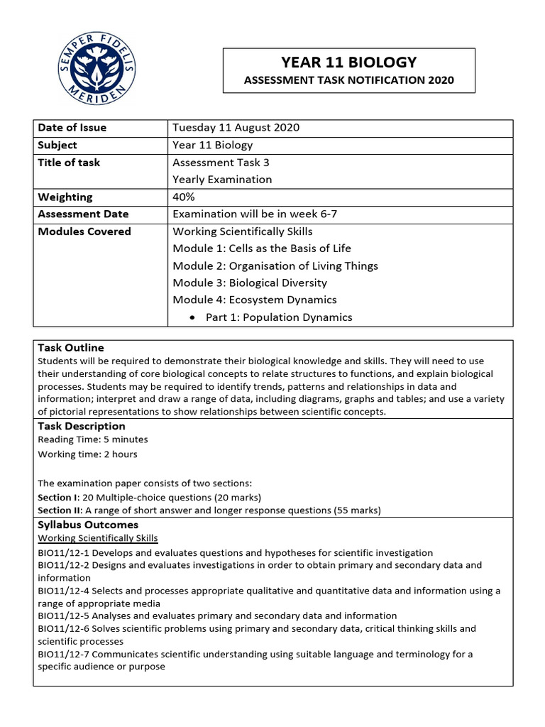 11_Biology_3_Task 3_notification_2020 | PDF | Information | Data