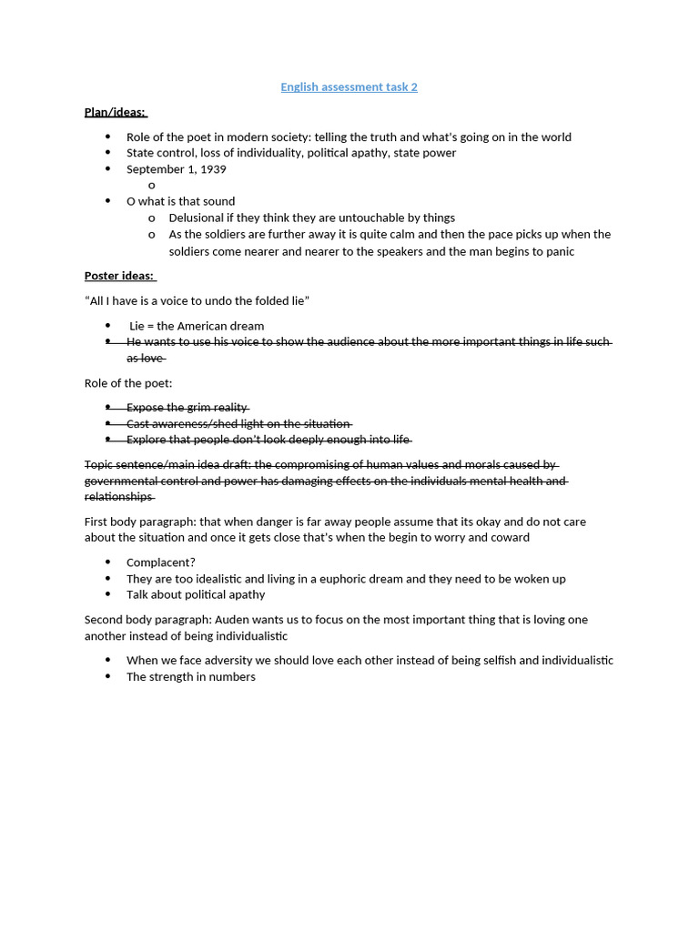 English Assessment Task 2 | PDF