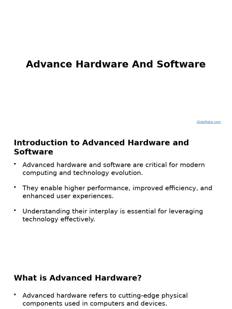 Advance Hardware and Software | PDF | Artificial Intelligence ...
