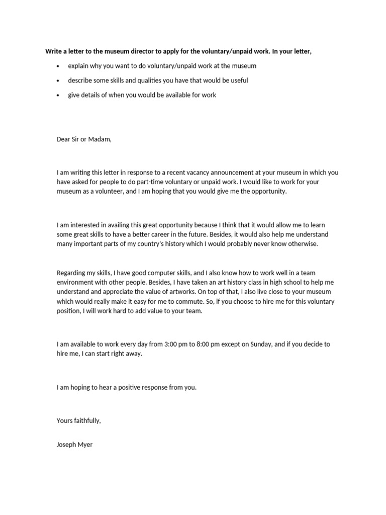 Volunteer Application to Museum | PDF | Career & Growth | Self-Improvement