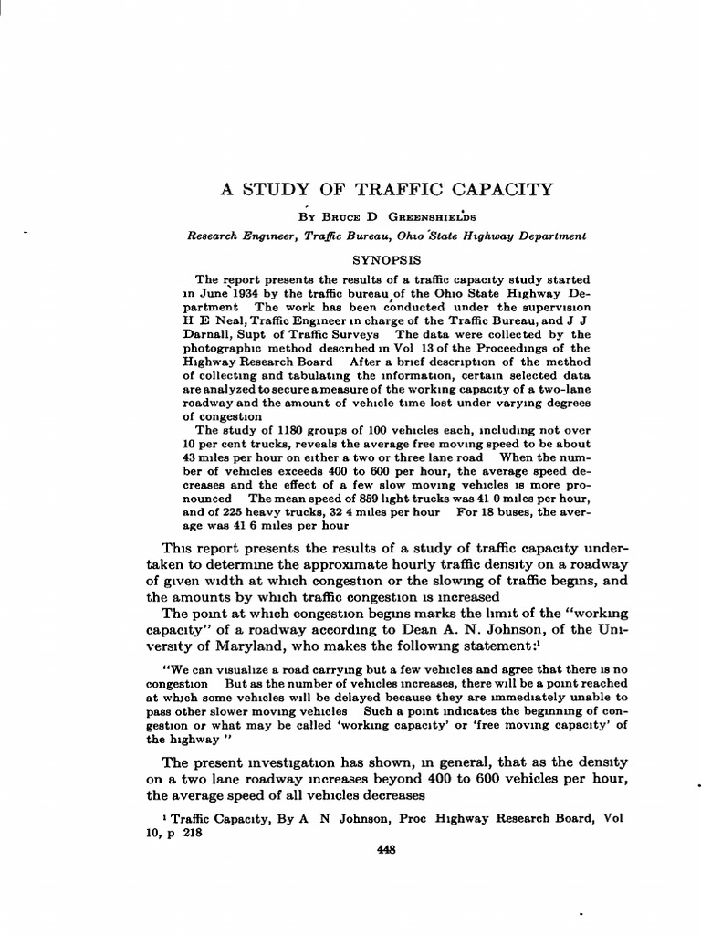 Traffic Capacity Study Results | PDF | Traffic | Traffic Congestion