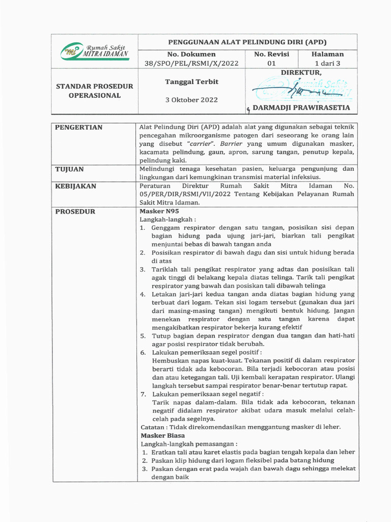 38 SPO - Penggunaan APD | PDF