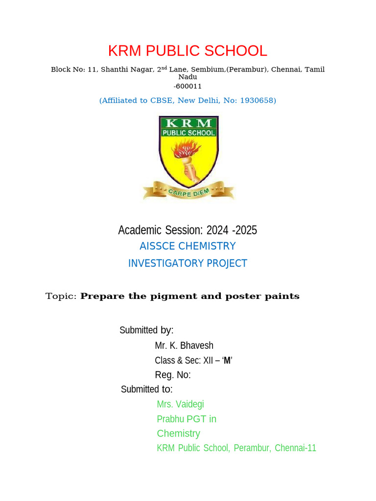 gr 12 project file- Front page | PDF