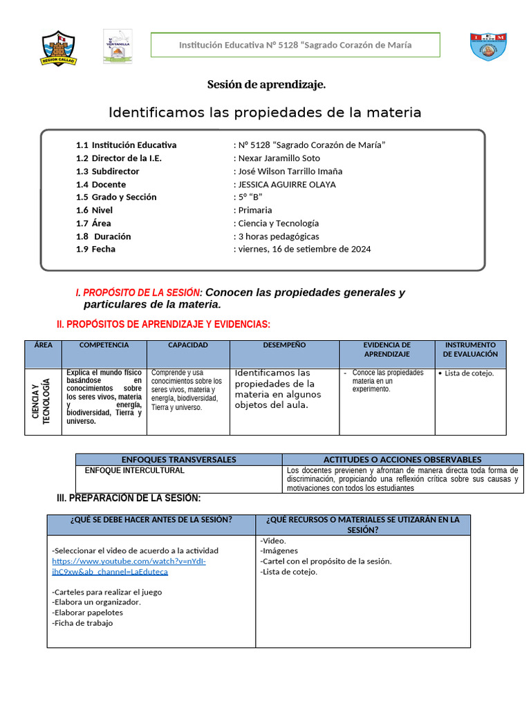 Sesión Propiedades de La Materia Quinto | PDF | Importar | Hipótesis
