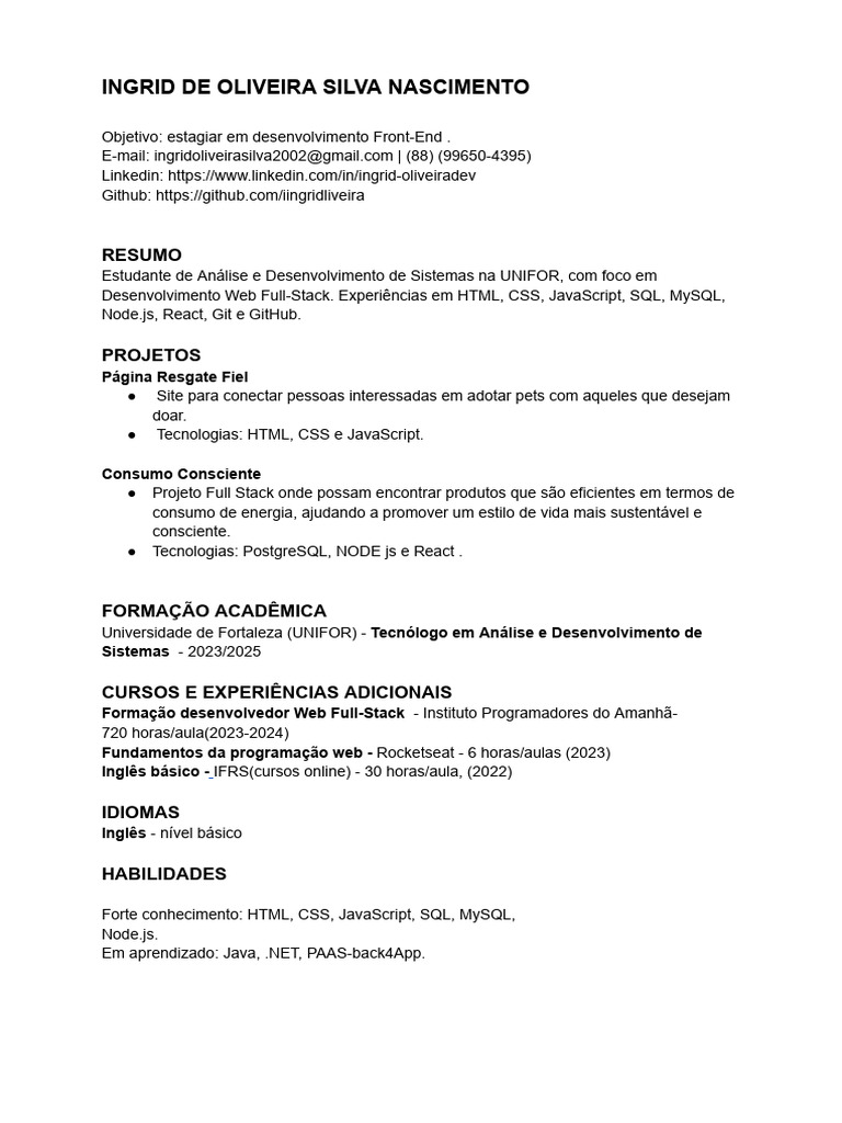 Estagiar Back-End | PDF