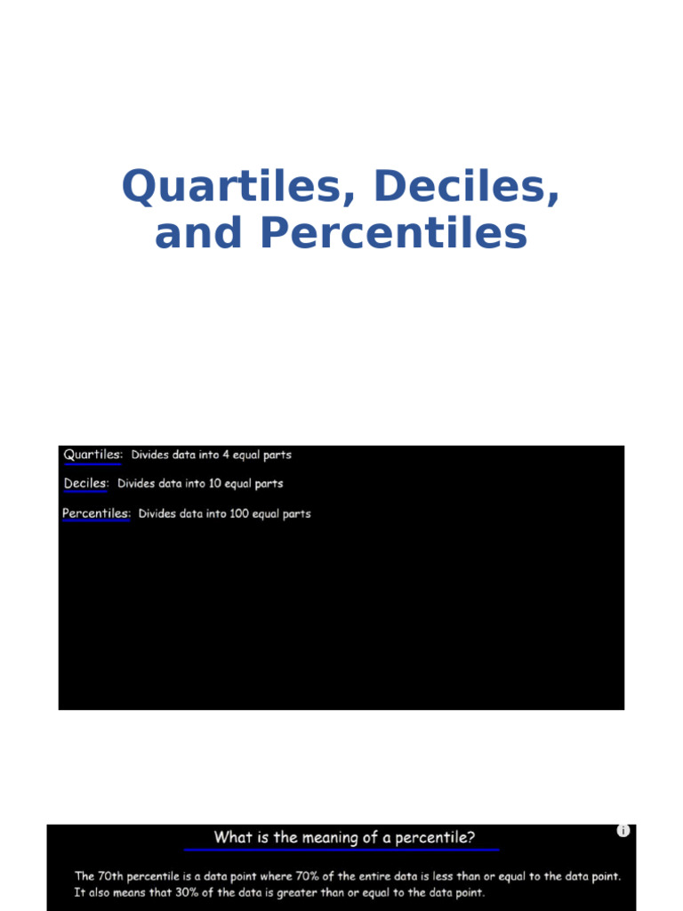 Quartiles Deciles and Percentiles | PDF