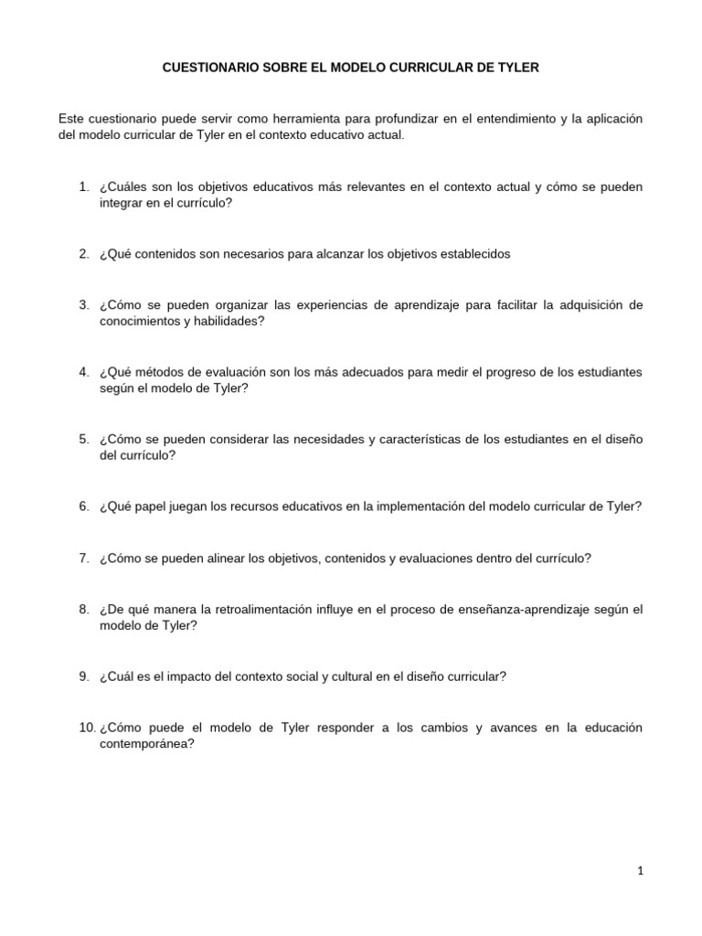 Modelos - Cuestionarios | PDF | Plan de estudios | Evaluación
