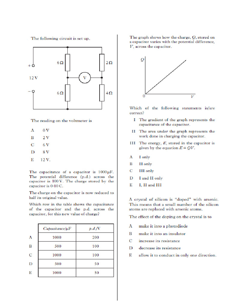 N6 - Electricity Multi Choice Questions | PDF