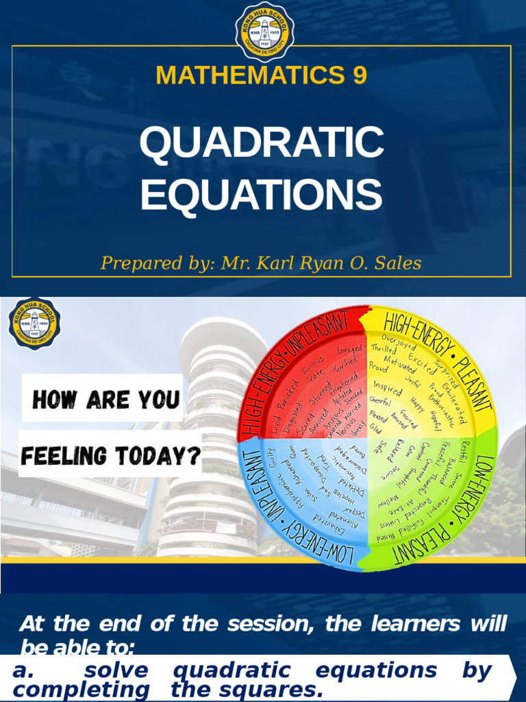 Solving Quadratic Equations Methods | PDF | Quadratic Equation ...