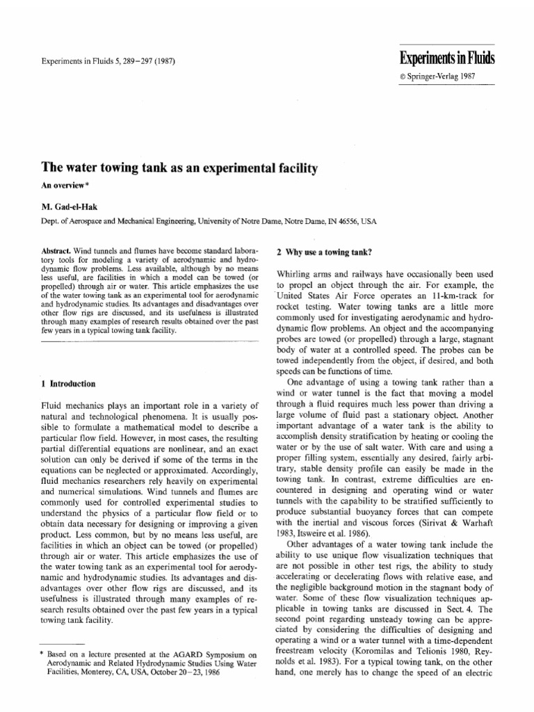 Water Towing Tank for Fluid Experiments | PDF | Fluid Dynamics ...