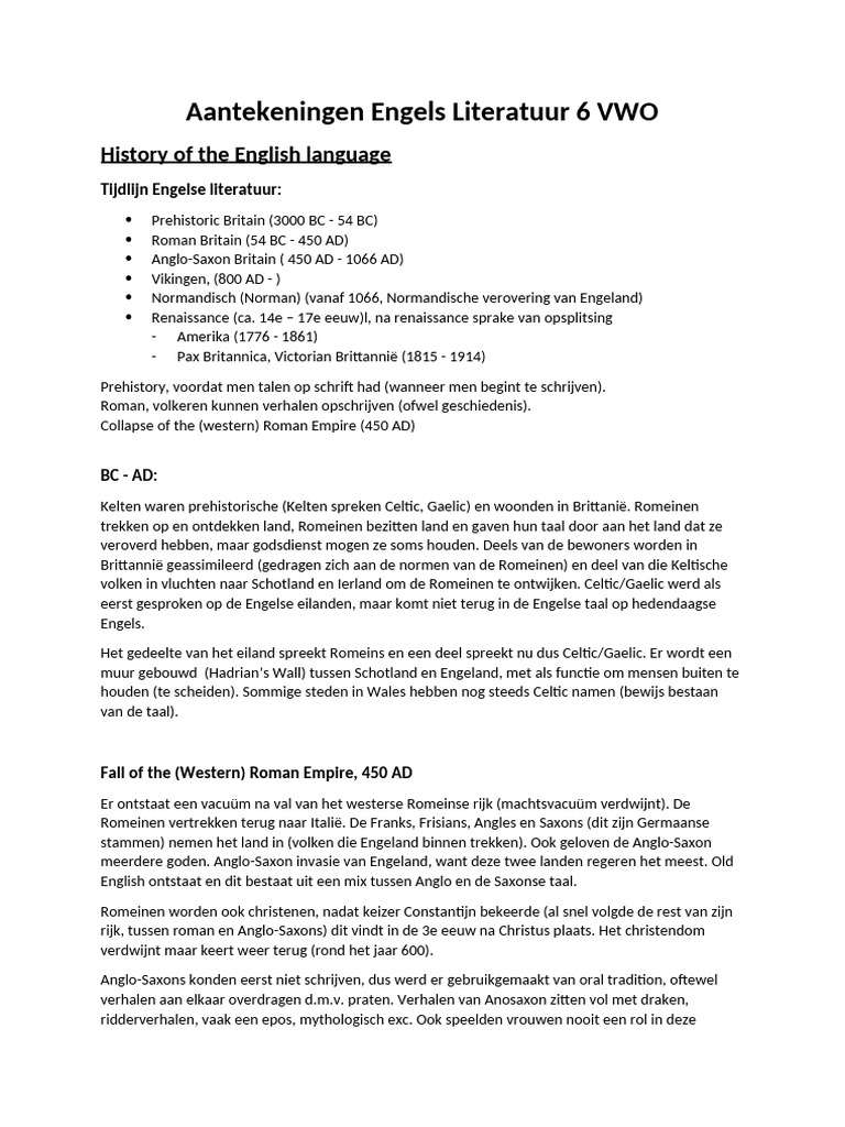 Engels Samenvatting | PDF