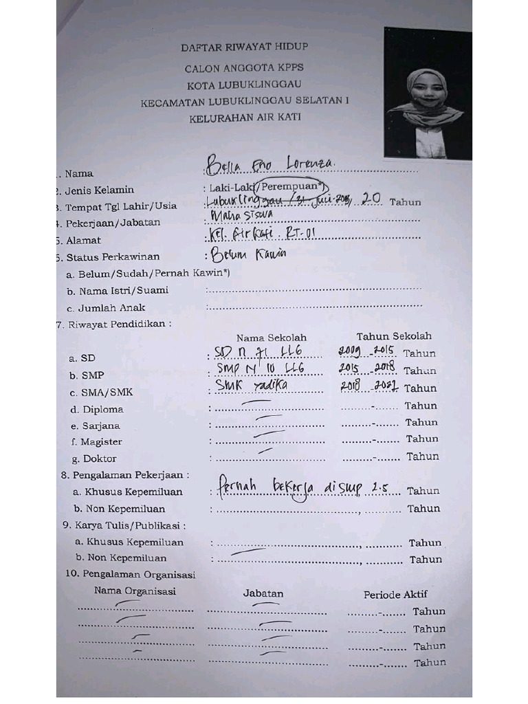 DFTR Riwayat Hidup | PDF