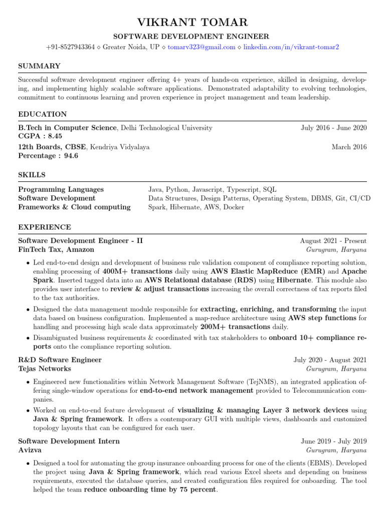 Vikrant CV | PDF | Databases | Apache Spark