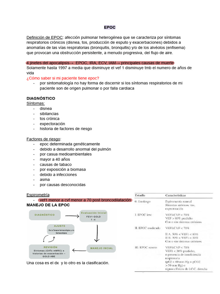 Diagnóstico y manejo de EPOC | PDF | Enfermedad pulmonar obstructiva ...