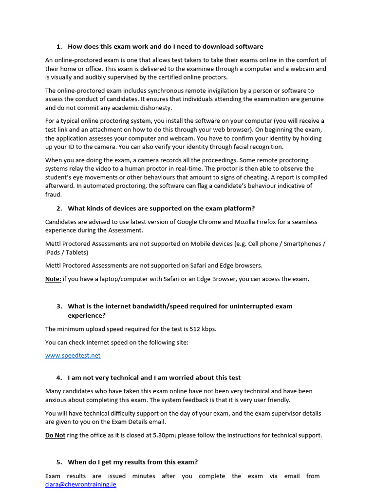 Online Exam FAQ - English Exam | PDF | Safari (Web Browser) | Computing