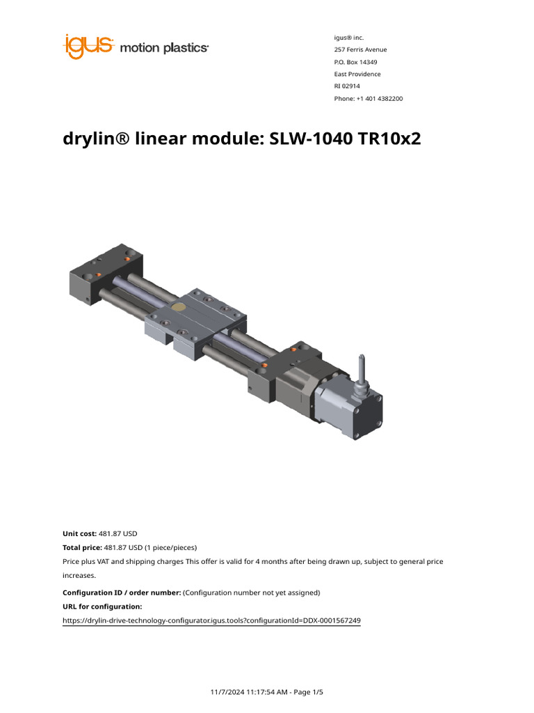 2024-11-07 - 11-17 - Drylin Drive Technology Configurator | PDF | Screw | Mechanical Engineering