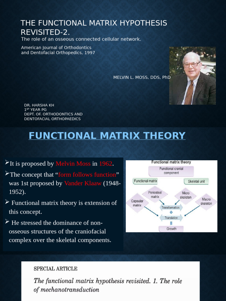 The Functional Matrix Hypothesis Revisited-2.: The Role of An Osseous ...