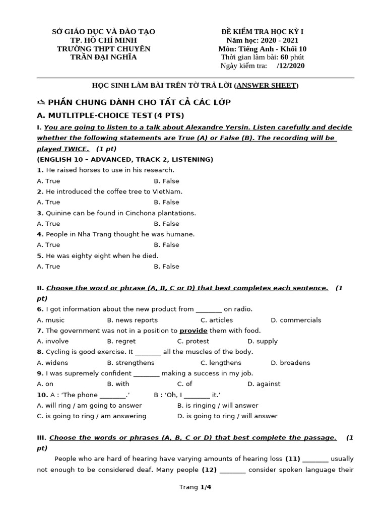 Anh10-Tran Dai Nghia-Deda | PDF | Deafness | Hearing Loss