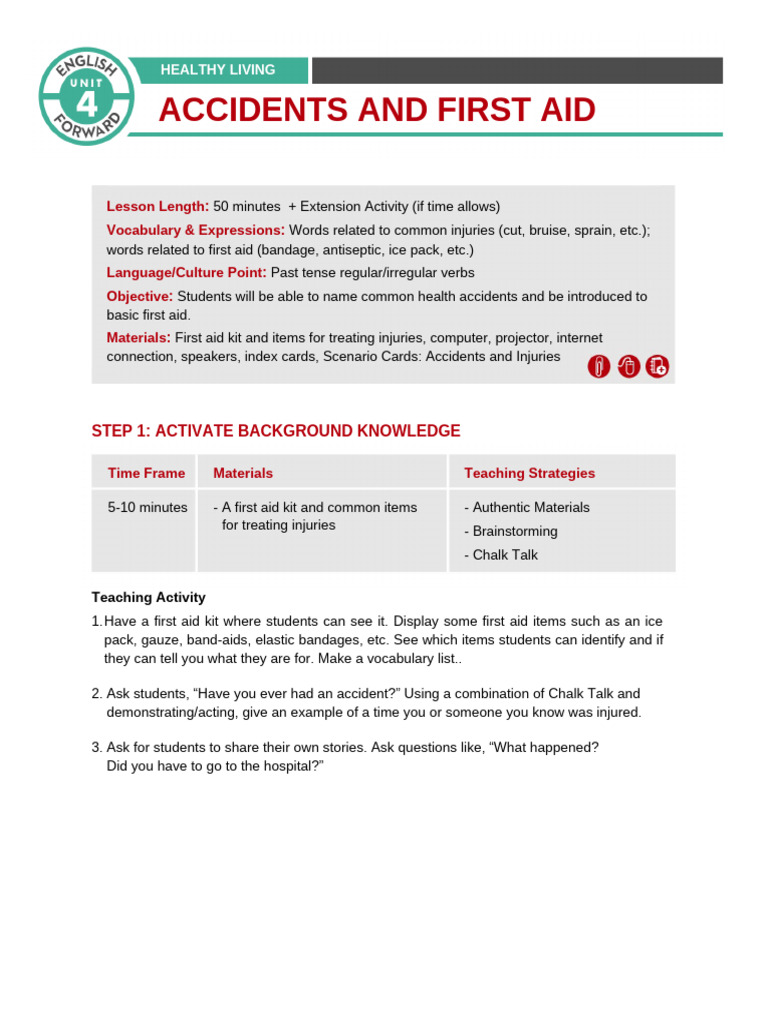 Lesson 4.4 Accidents and First Aid | PDF | First Aid | Microsoft Power ...