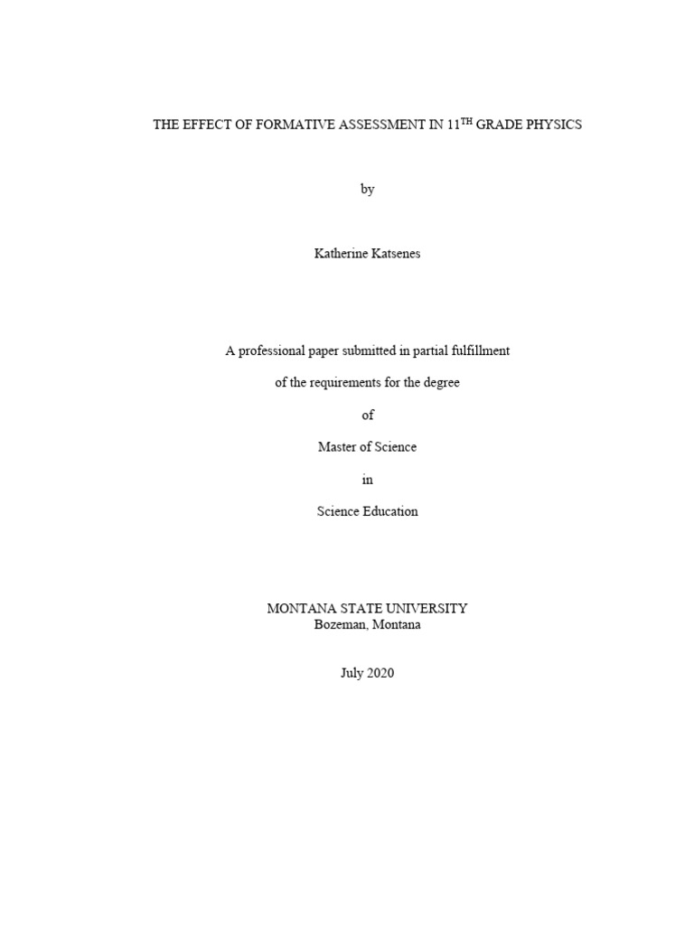 Formative A. Physics Katsenes Katherine | PDF | Force | Educational ...