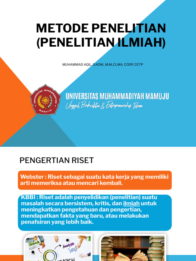 Metopen Pasca Unimaju-Muhammadaqil-Ppt Jenis Penelitian | PDF