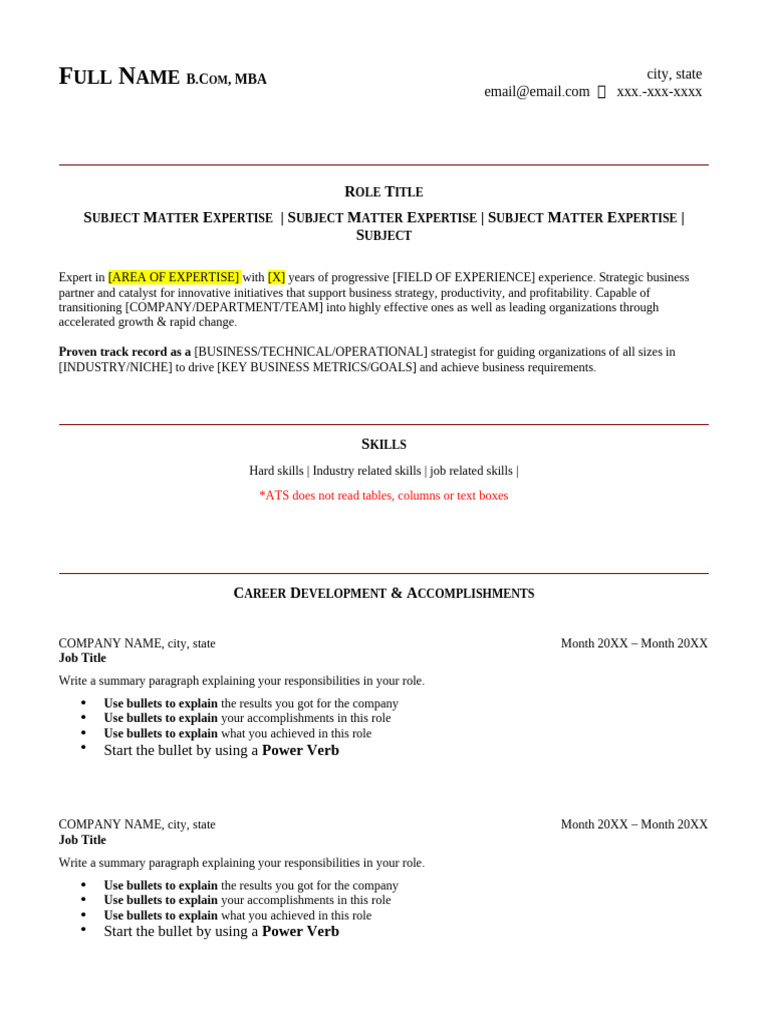 C715ff2-7ec-Dac-Ed-Ab275eb268a4 ATS Interview Worthy Resume Template ...