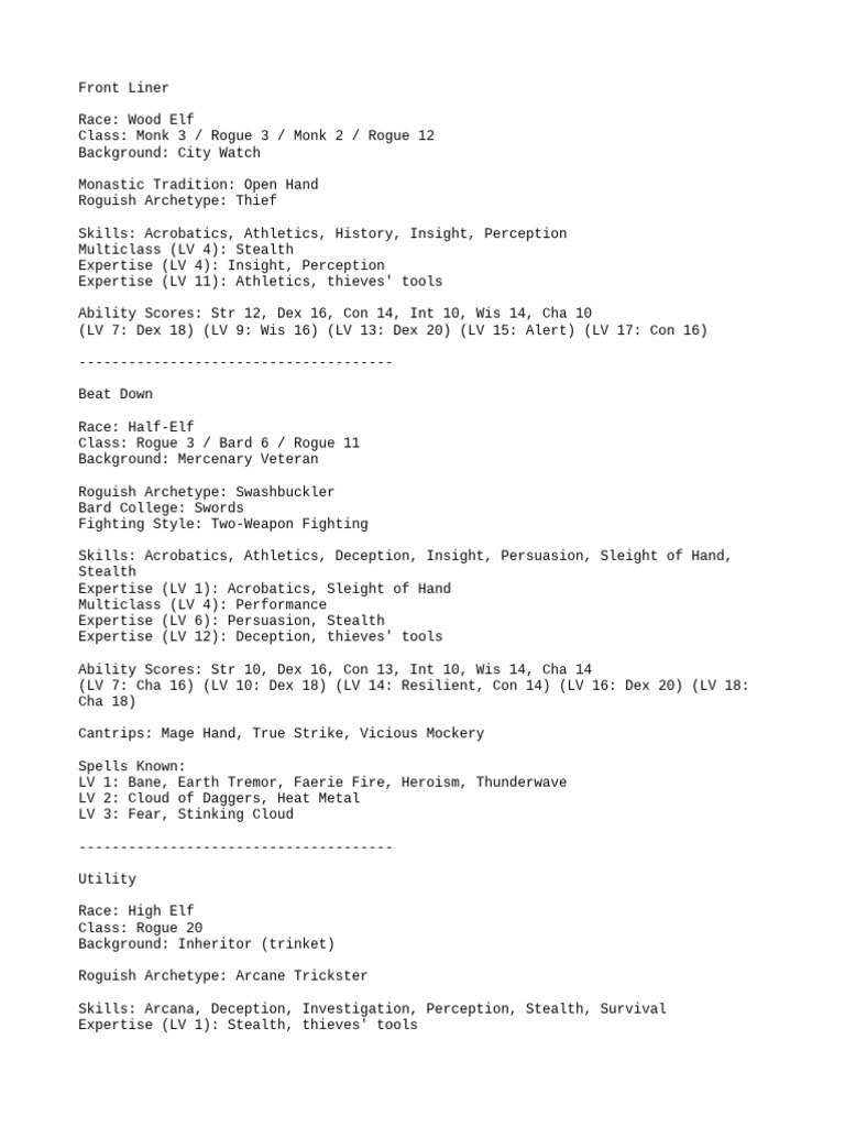 Rogues | PDF | Dungeons & Dragons | D20 System