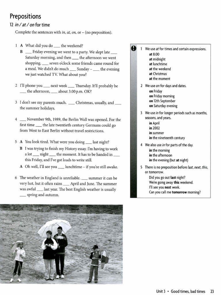 Prepositions Review | PDF