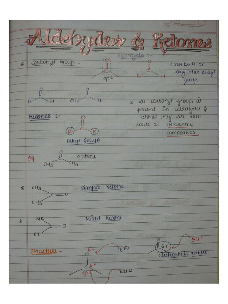 Aldehydes and Ketones.-Notes 1 | PDF
