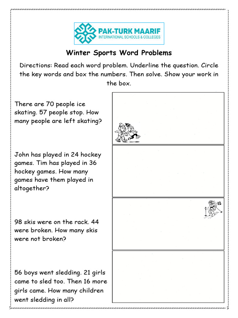 Winter Sports Word Problems | PDF | Sports & Recreation