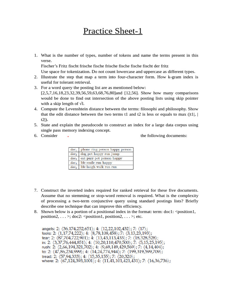 Practice Sheet | PDF