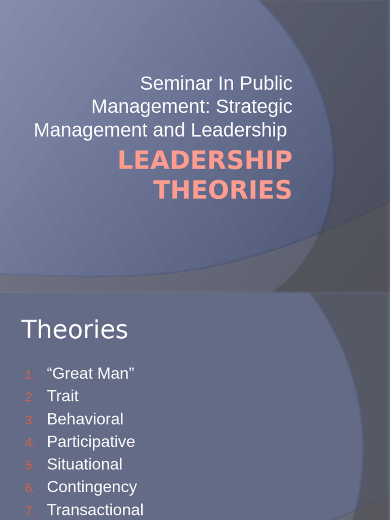 Leadership and Management Theories | PDF | Leadership ...