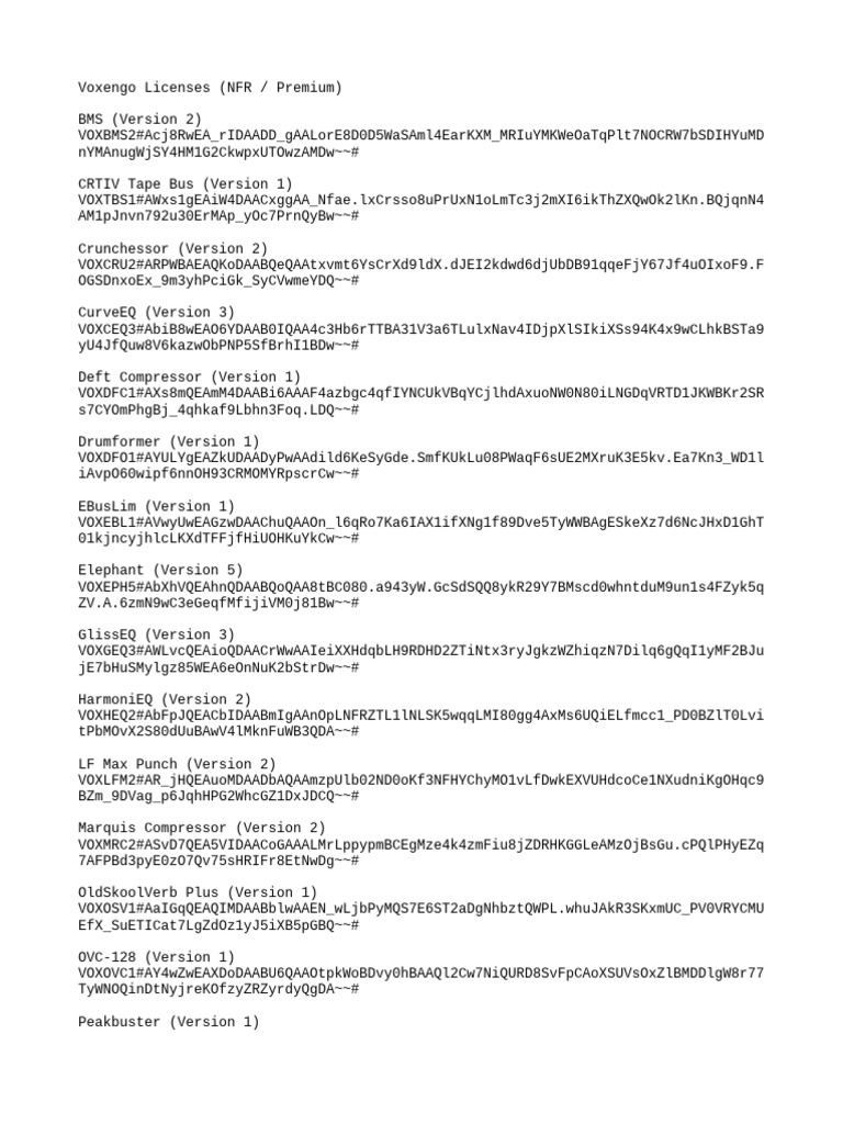 Voxengo Serials | PDF | Science & Mathematics