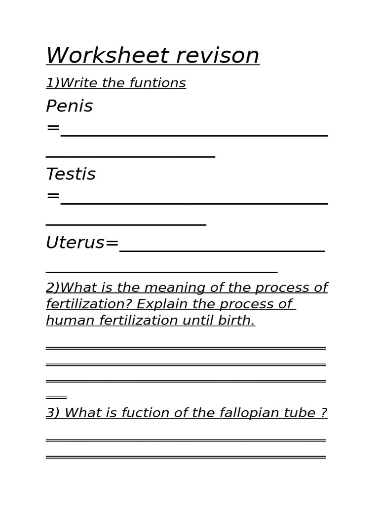 Worksheet Revison | PDF | Self-Improvement | Wellness