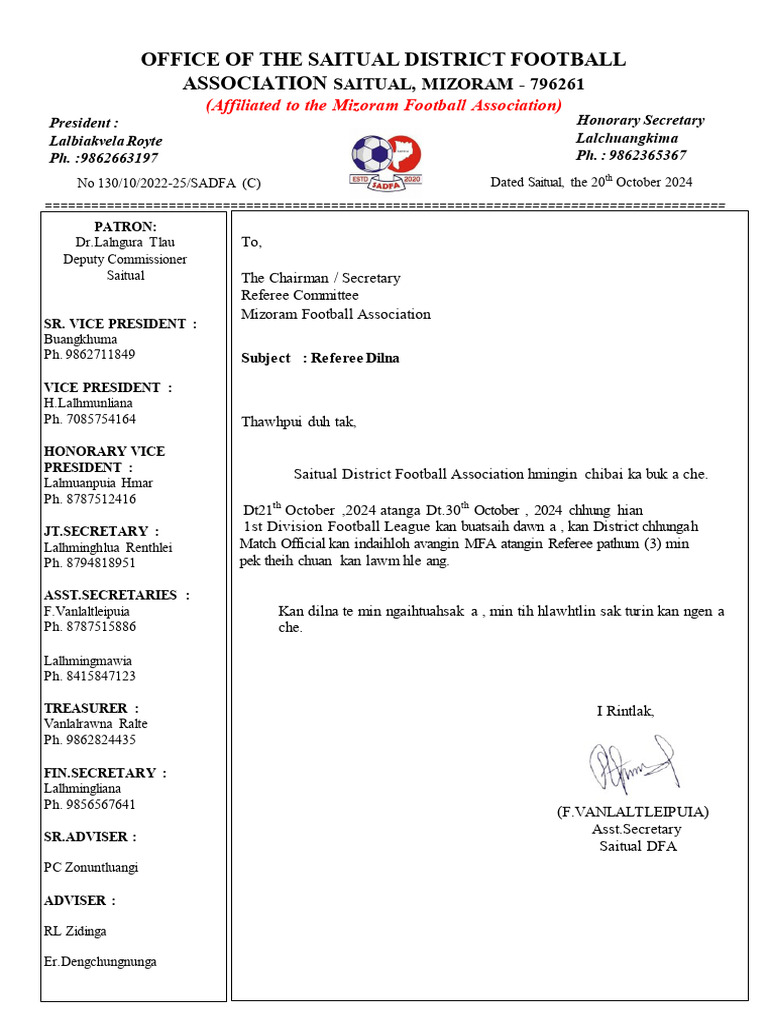 Sadfa Referee Dilna | PDF