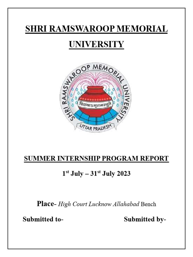 Shruti Mishra Internship Report 7th Sem | PDF | Advocate | Mentorship