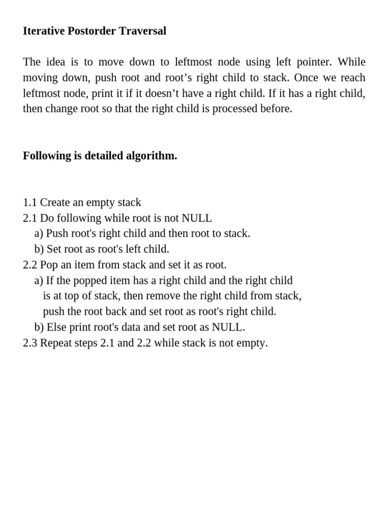 Iterative Postorder Tree Traversal | PDF | Applied Mathematics ...