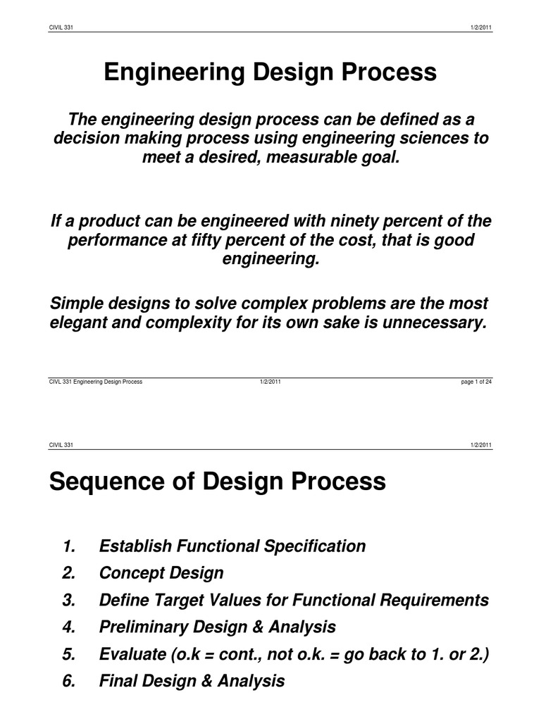 CIVL 331 Engineering Design Process | PDF | Engineering Design Process ...