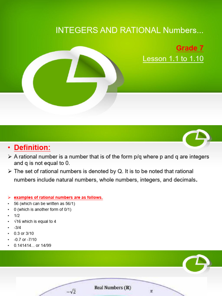 INTEGERS AND RATIONAL Numbers - PPTX - GRADE 7.pptx 2222 | PDF ...