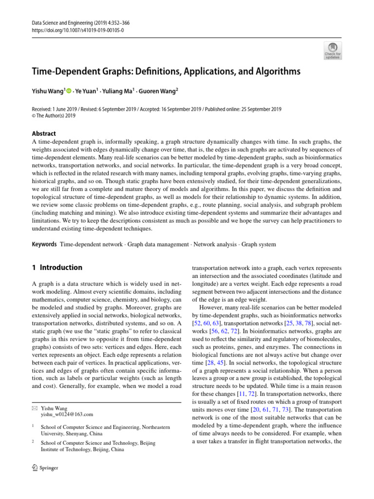 Time-Dependent Graphs: Overview & Applications | PDF | Graph Theory ...
