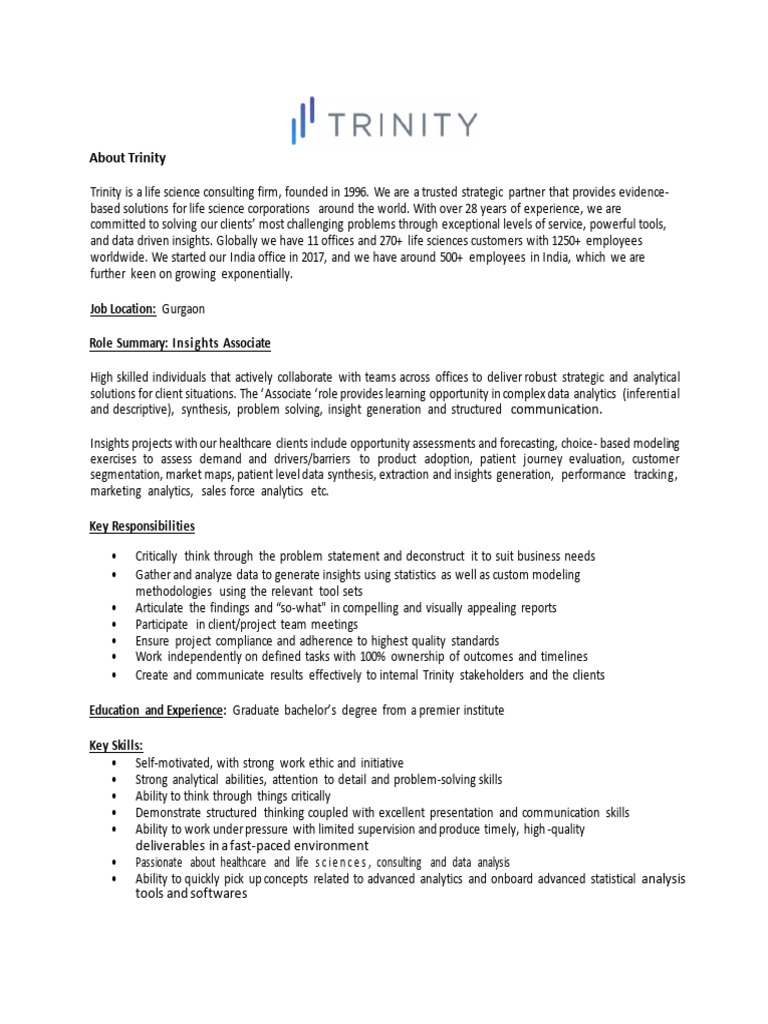 JD_Insights Associate 2024-25 | PDF | Analytics | Data Analysis